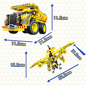 Amy&Benton Dump Truck Building Toys Sets for Boys 8-12 or Airplane Building Kit STEM Plane Building Toys Set for Kids