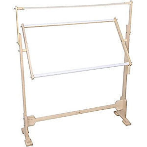 DNYSYSJ Embroidery Frame Stand,Wooden Cross Stitch Frame Rack Adjustable Home Desktop Embroidery Floor Stand Large Size Needlework Kits