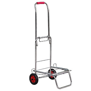 Folding Hand Truck and Dolly, Shopping Cart Dolly 2 Wheels , Folding Lightweight Hand Truck for Personal,Moving, Travel and Shopping Use - Support 80lbs Capacity (Silver)