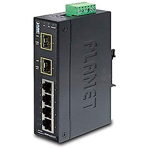 PLANET TECHNOLOGY ISW-621TF IP30 Industrial Ethernet Switch 4-Port 10/100Base-TX + 2-Port 100Base-FX SFP (SM/MM SFP) (-40~75C)