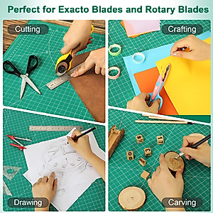 Density-upgraded 24" x 36" Large Self Healing Sewing Mat, Idemeet Rotary Cutting Mat 5 Play Cut Board for Crafts Hobby Project, Scale Size 24" x 36", A1, Green