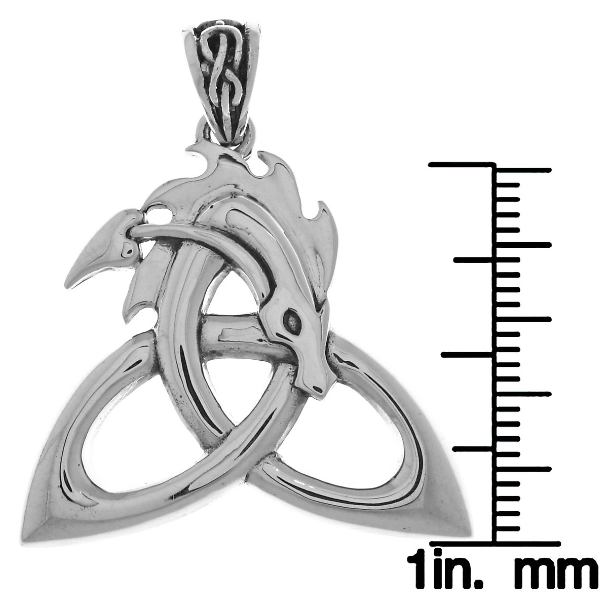 Jewelry Trends Celtic Dragon Trinity Knot Sterling Silver Pendant