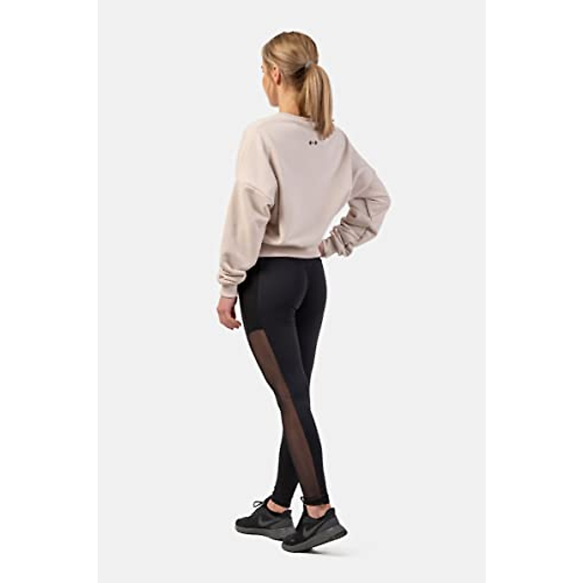 NEBBIA Black Mesh Design Leggings Breathe 401