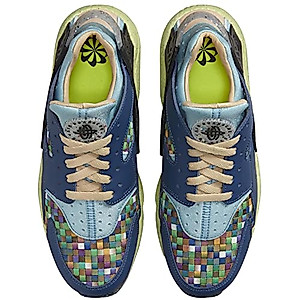 Nike Men's Air Huarache Crater Premium Running Shoes, Mystic Navy/Worn Blue/White Onyx/Light Lemon Twist, 9.5