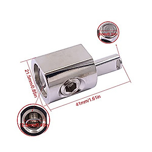 KIMISS Amp Input Reducer, 2pcs Amp Input Adapter 1/0 Gauge to 4 Gauge Wire Reducer Adapter Nickel Plated 6061 Aluminum for Cars Boats