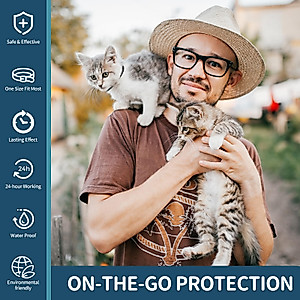 Flea Collar for Cats, 4 Pack Cat Flea and Tick Collar 32 Months Cat Flea and Tick Prevention Collars, Waterproof Adjustable Cats Flea Collar Kitten, Tick and Flea Treatment Collar for Cat, Black