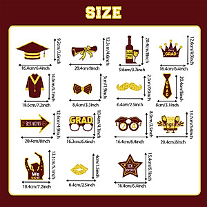Graduation Decorations Class of 2024 Photo Booth Props - Maroon and Gold 2024 Graduation Frame & Photo Props Congrats Grad Class of 2024 Decor for Graduation Party Supplies