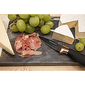 6 Piece Knife Set | 5 Beautiful Rose Gold Knives with Knife Block | Sharp Kitchen Knife Sets | Multiple Size, All Purpose Kitchen Knives | 8” Chef, Bread, & Carving Knife | Utility & Paring Knife