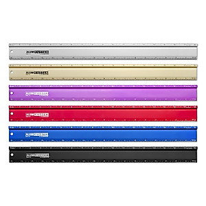 Alumicolor AlumiCutter Aluminum Straight Edge w/Blade for Office, School, Engineering and Framing, 18IN, Silver