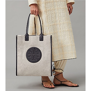 Tory Burch Women's Ella Canvas NS Tall Tote Handbag