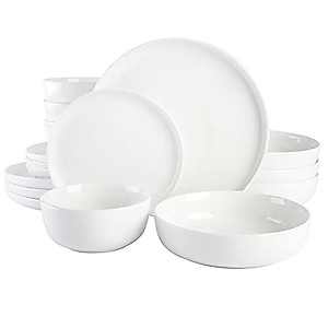 Gibson Home Oslo Porcelain Dinnerware Set, Service for 4 (16pcs), White