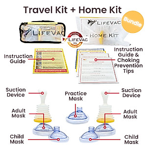 LifeVac Home & Yellow Travel Combo Kit - Portable Suction Rescue Device, First Aid Kit for Kids and Adults, Portable Airway Suction Device for Children and Adults