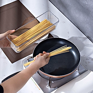 1PCS Pasta Storage Container,Transparent Storage Box Vegetable Storage Box Multipurpose Spaghetti Box for Kitchen(Short)