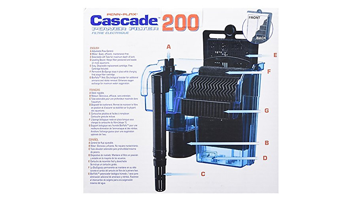 Penn-Plax Cascade 200 Power Filter for Aquariums
