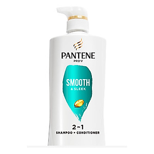 Pantene Pro-V Smooth & Sleek 2 in 1 Shampoo & Conditioner,17.9 fl oz Pump Bottle