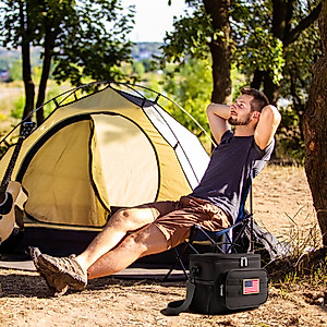 Lifewit Tactical Lunch Box for Men, Insulated Lunch Bag, 9L 12Can, Black