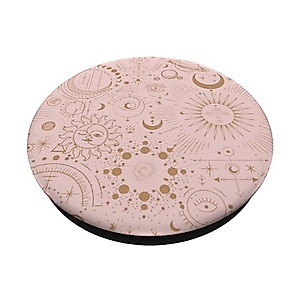 Astrology Space Stars Moon Mystical Pattern Pink PopSockets Standard PopGrip