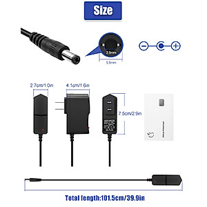 GMJYC 5V 1A 5W Adapter 120-240v AC/DC 5Volt 0.5A 0.8A 1A Power Supply with 5.5x2.5mm Tip for Monitor, USB Hubs, Keyboard, LED, Weight Scale, CCTV Security System, Sound Bar, Clocks, Radiator, Router