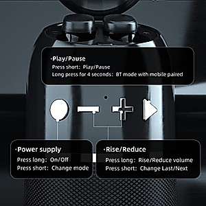 TOR-OLE Portable Bluetooth Speaker with Wireless Headphone, Waterproof Wireless Speaker Outdoor Speakers Support Karaoke TF Card Auxiliary Input U Disk to Play MP3 Music, Bluetooth 5.0 for Home,Party