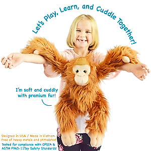 TigerHart Ornaldo The Orangutan Monkey - 19 Inch (with Hanging Arms Outstretched) Stuffed Animal Plush Chimpanzee