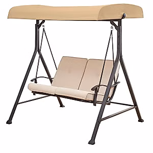 Garden Winds Replacement Canopy Top Cover Compatible with The Mainstays Belden Park MSS129900298039, MSS129900298040 2-Person Swing - Standard 350 - Measures Approximately 64" L x 43" W