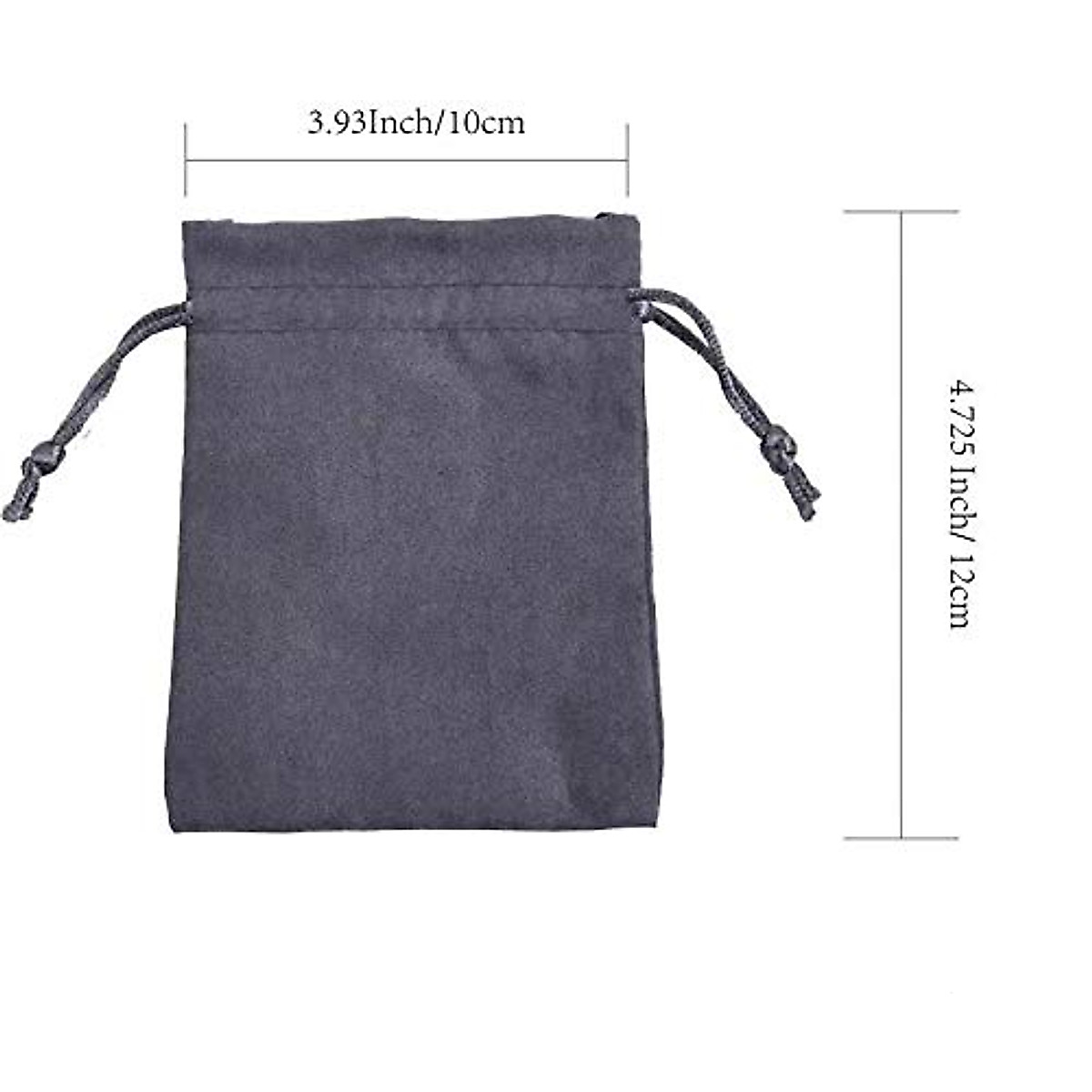 Tonando 50 Pcs Velvet Bags 3.9×4. Inches, Grey Velvet Gift Bags with Drawstring, Jewelry Favor Pouches Christmas Candy Wedding Party Bags