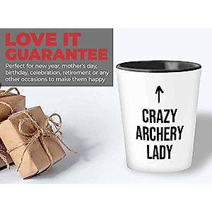Archery Shot Glass 1.5oz - Archery Lady B - Funny Gift For Archery Coach Athlete Hunt Target Shot Trainer Arrow Bow Sport