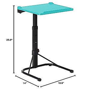 Maarch Folding TV Tray Table, Adjustable TV Dinner Table, Foldable Tray Table for Eating and Laptops, Wall Mountable, Light Blue