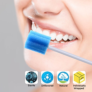 BVN Oral Care Swabs, 100 Pcs Disposable Mouth Cleaning Spong Swabs. (Blue-100pcs)