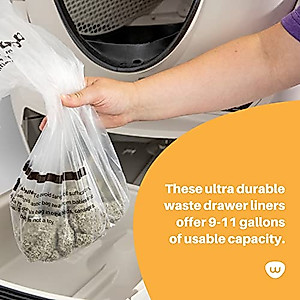 Litter-Robot Waste Drawer Liners by Whisker, 100 Pack - Litter Box Liner Bags, Custom Fit for Litter-Robot, 9-11 Gallons of Capacity