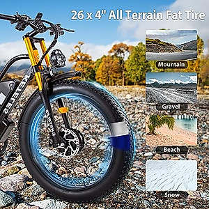 KETELES Upgraded Electric-Bike 2000W-46Ah-35MPH Dual-Motor Dual-Battery Ebike-Adults-Men - 26" Fat Tire Dirt-Bike Up to 150Miles Hydraulic Disc Brake for Snow Beach Mountain (US Warehouse)