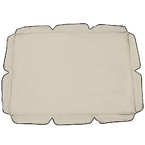 YARDWE Patio Waterproof Swing Seat Cushion Sunshade Cover Replacement Polyester Canopy Protector for Outdoor, Two-seat 55Ã—47 Inch (Beige)