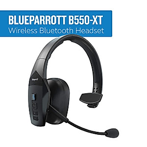 BlueParrott B550-XT Voice-Controlled Bluetooth Headset – Industry Leading Sound with Long Wireless Range, Extreme Comfort and Up to 24 Hours of Talk Time, Black
