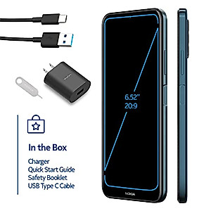 Nokia G100 | Verizon, T-Mobile, AT&T | Android 12 | Unlocked Smartphone | 2-Day Battery | US Version | 3/32GB | 6.52-Inch Screen | 13MP Triple Camera | Polar Night