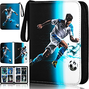 RONMONG Soccer Card Binder,2024-2025 Sports Trading Card with Sleeves Holder Album,440 Pockets Soccer Card Holder Sheets Display Storage Protectors for Collectors Boys and Girls Gift