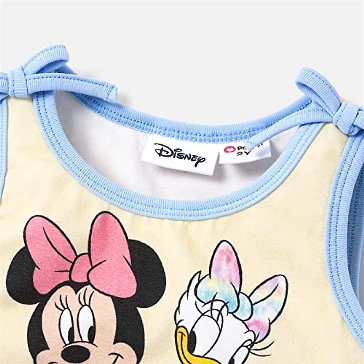 Disney Mickey and Friends Toddler Girl 2 Piece Outfits Set Sleeveless Tank Top and Shorts Set Light Blue 4-5 Years