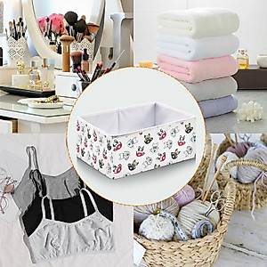 KEEPREAL French Bulldog Pug Basket Bin Large Storage Basket Toy Basket Rectangular Storage Basket Clothes Basket Decorative Basket for Home Office