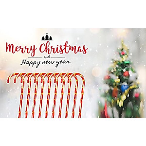 LED Christmas Candy Cane Pathway Marker Lights Set of 10 Xmas Decorations Outdoor Stake Light with 8 Lighting Modes Supper Bright for Walkway Patio Garden Decor