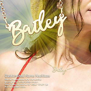 CLY Jewelry 925 Sterling Silver Rose Gold Plated Katie Necklace Custom Made with Customized Cursive Script Personalized Name Gift for Mothers Day