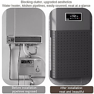 LXBAMKEA Water Heater Pipeline Blocking Plate, Kitchen Pegboard Organizer Kit, Gas Pipe Shielding Cover, Wall Mount Display Panel for Home Office Bathroom Garage, Storage Rack((W x D x H) 35x17x30CM)