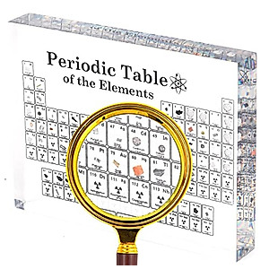 Periodic Table with Real Elements-Inside - Large Acrylic Science Periodic Table with Elements Samples 7.9 x 5 x 1 Inches Ins-PerTab-027 0