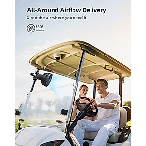 Jiffi 5000Mah Portable Battery Operated Fan, Baby Stroller Fan Flexible Tripod Small Clip on fan for Bike & Treadmill,USB Rechargeable and Handheld Cooling Fan for Travel, Car Seat, Golf Cart, Bed