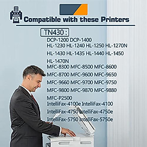 TN430 Compatible TN-430 Black Toner Cartridge Replacement for Brother TN-430 DCP-1200 HL-1230 HL-1240 MFC-8300 IntelliFax-4100e Toner.(2 Pack)