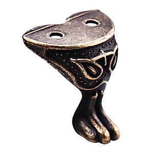 4Pcs Antique Brass Box Legs Feet Corner Protector Zinc Alloy Gift Box Jewelry Wood Case Decorative Feet Leg Metal Corner Protector Furniture Fittings