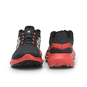 Salomon HYPULSE Trail Running Shoes for Men, Magnet/Poppy Red/Black, 10.5