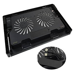 AABCOOLING NC80 - Cooling Pad with 2 Fans and Blue Backlight, Laptop Fan, Silent Laptop Cooling Pad, Gaming Laptop Cooler, PS4 Cooling Pad