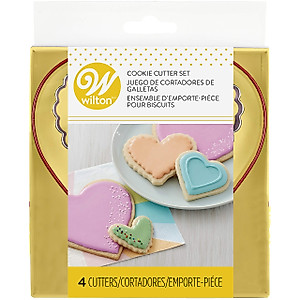 Wilton From The Heart Nesting Cookie Cutter Set, from Bite Sized to 5-inch Heart Cookies, Share the Love of Baking, 4-Piece Set