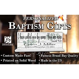Baptsim Gift For Boys or Girls Personalized Christening Plaque Keepsake Present Bible Verse With Child's Name and Baptism Date (Called By Name)