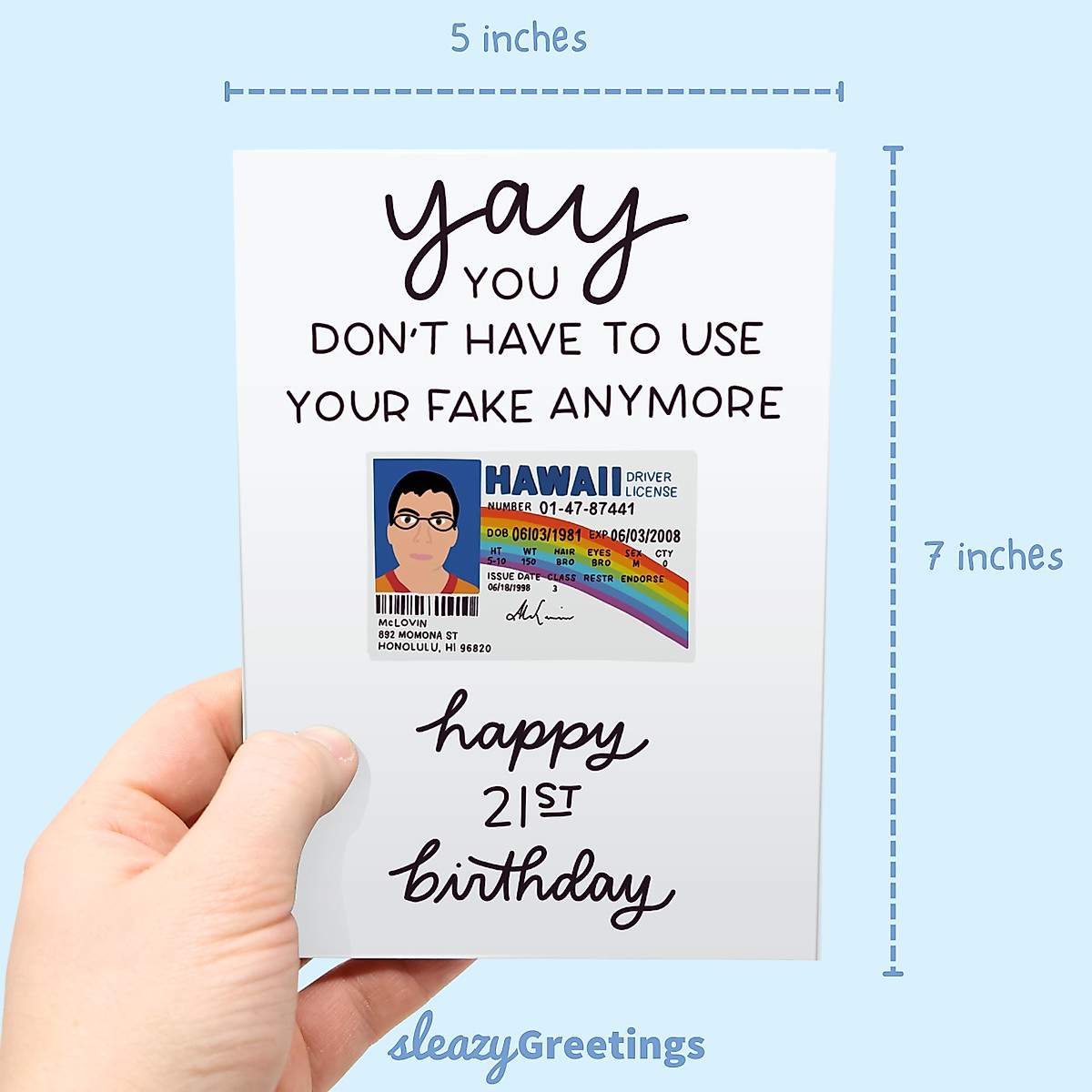 Sleazy Greetings 21st Birthday Card For Her | 21st Funny College Birthday Card | 21 Bday Card For Best Friend