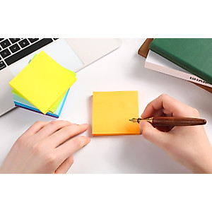 (8 Pack) Pop-up Sticky Notes 3x3 Inches, 8 Bright Colors Super Sticky Notes, Clean Removal, Recyclable, 84 Sheets/pad
